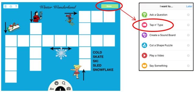 Create an interactive crossword puzzle with TinyTap