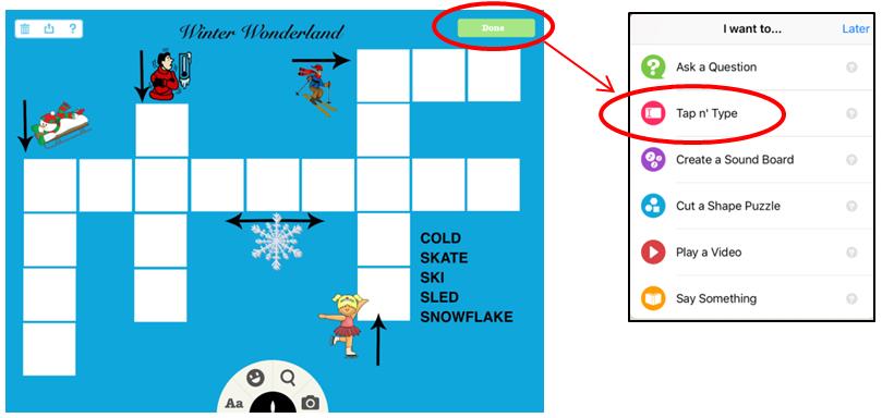 Create an interactive crossword puzzle with TinyTap